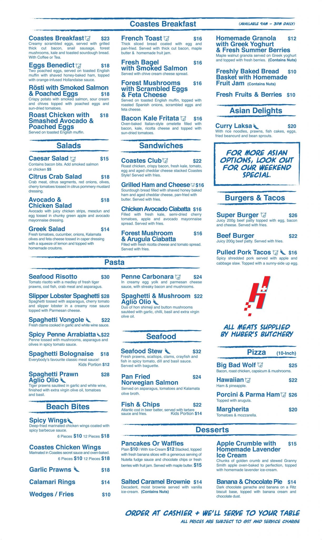 Brunch Restaurant Places in Sentosa | Menu